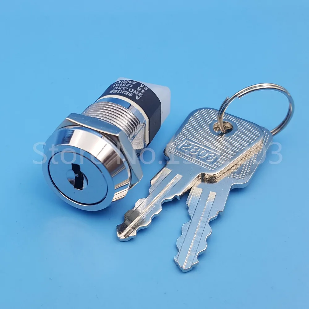 19mm Metal 4Pin ON OFF 2Position DPST A Series Electronic Lock Key ...