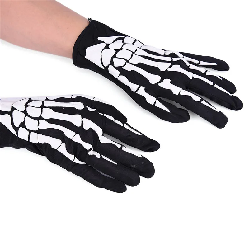 Creative Punk Black Devil Skull Gloves Hip Hop Finger Gloves Halloween ...