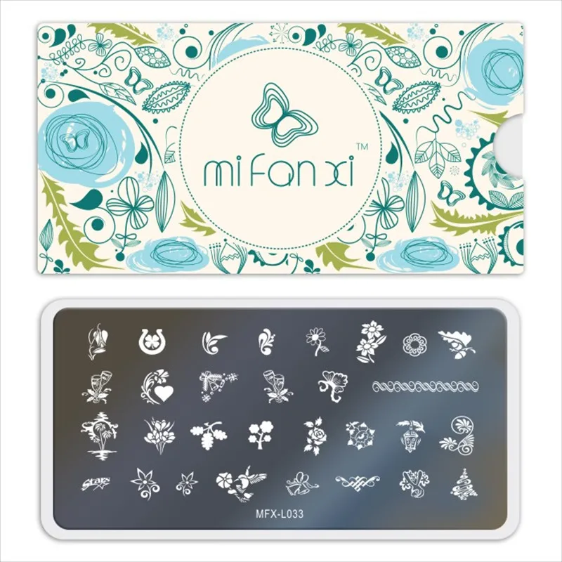 MiFanXi 12*6cm Rectangle lovely Nail Stamping Plates Template Plate ...