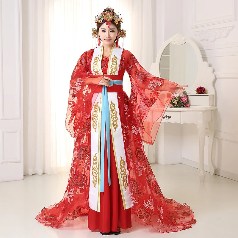 Traje de baile de princesa china para mujer Wu Zetian Tailing Cosply ...