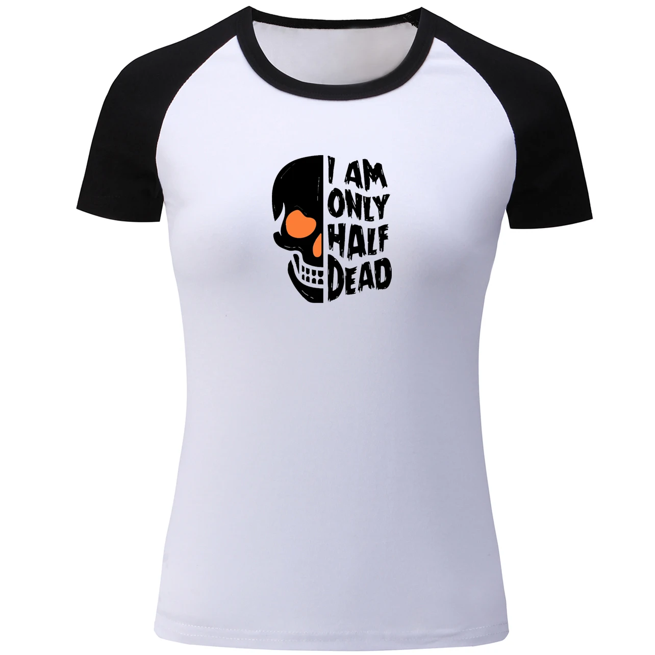 I Am Only Half Dead Skulls Half Dead Scary Design Patchwork Short ...