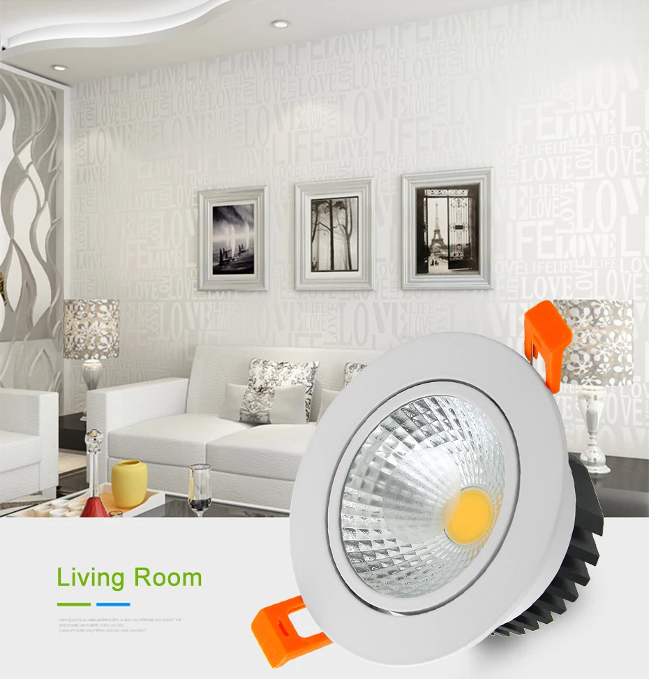 Dimmable led downlight COB 6W 9W 12W 15W 110v 220v Spot LED DownLights ...