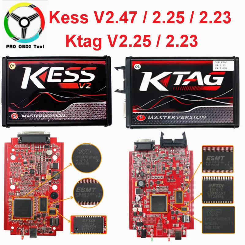 Master V2.47 Kess Ktag Online Red EU Kess V2 V2.23 Unlimited Chip ...