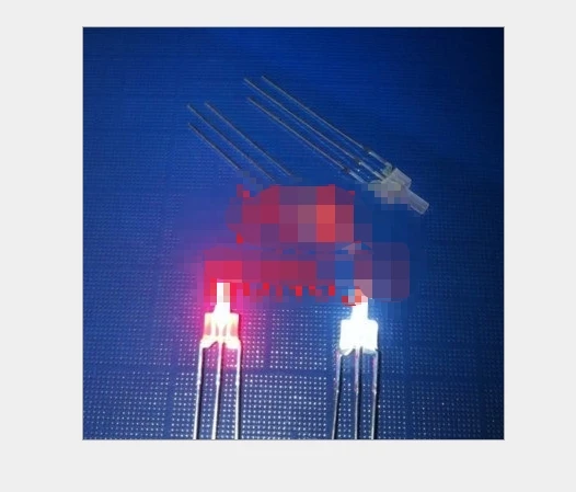 Bicolor 2 Mm Red/white 3 Lead Diffused Led Diode Light Beads Common ...