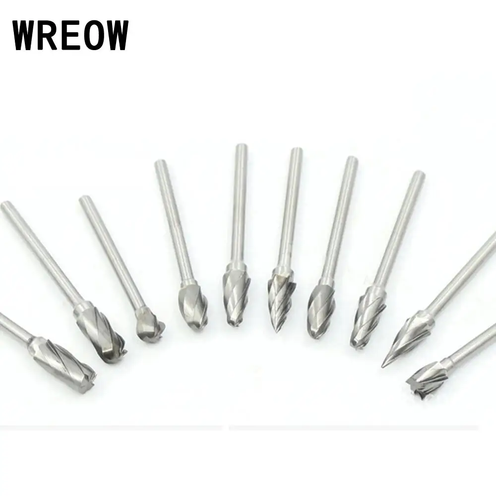 3x6mm Tungsten Steel Rotary Burrs Set Woodworking Tools DIY Root ...