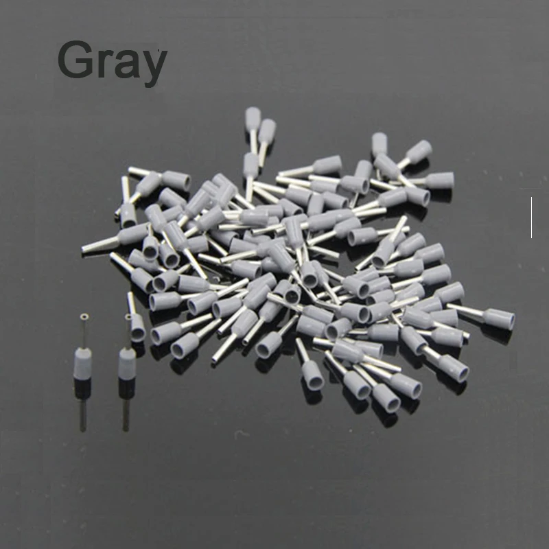 1000pca/Пакет Изолированный конец шнура Терминал провода наконечники E0308 Медный трубчатый ...