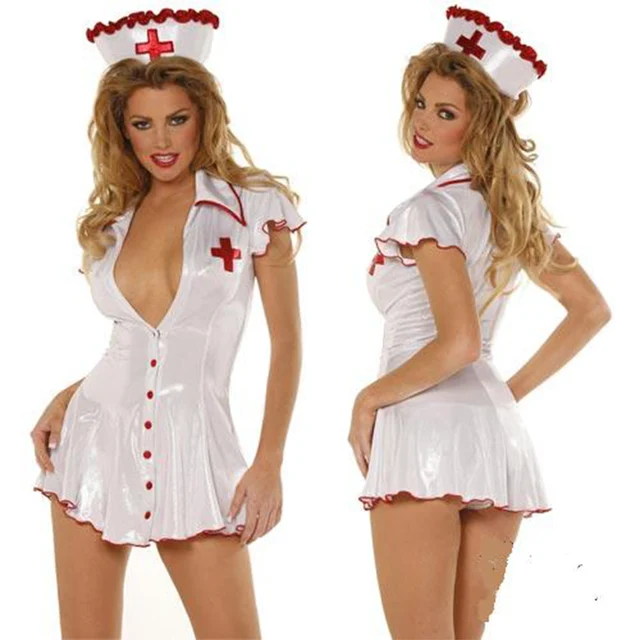 Hot Sexy Trajes Enfermeira Mulheres Fantasia Lingerie Clubwear Elástico