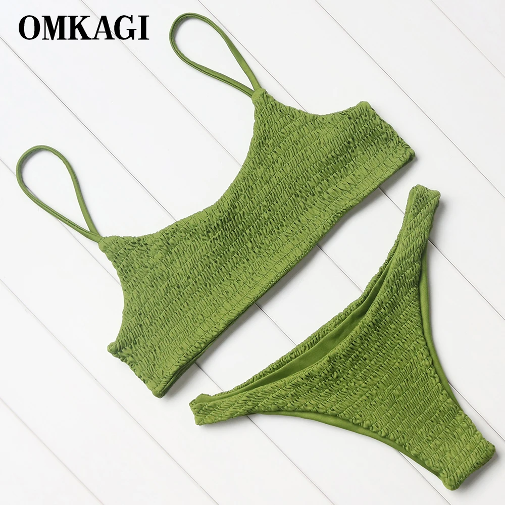 Omkagi Brazilian Bikini 2018 Swimsuit Women Swimwear Off Shoulder Sexy