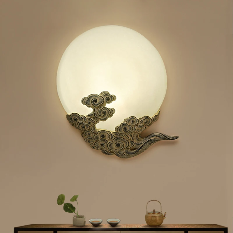 Creative Modern Chinese Moon with Cloud LED Wall Lamp for Living Room ...