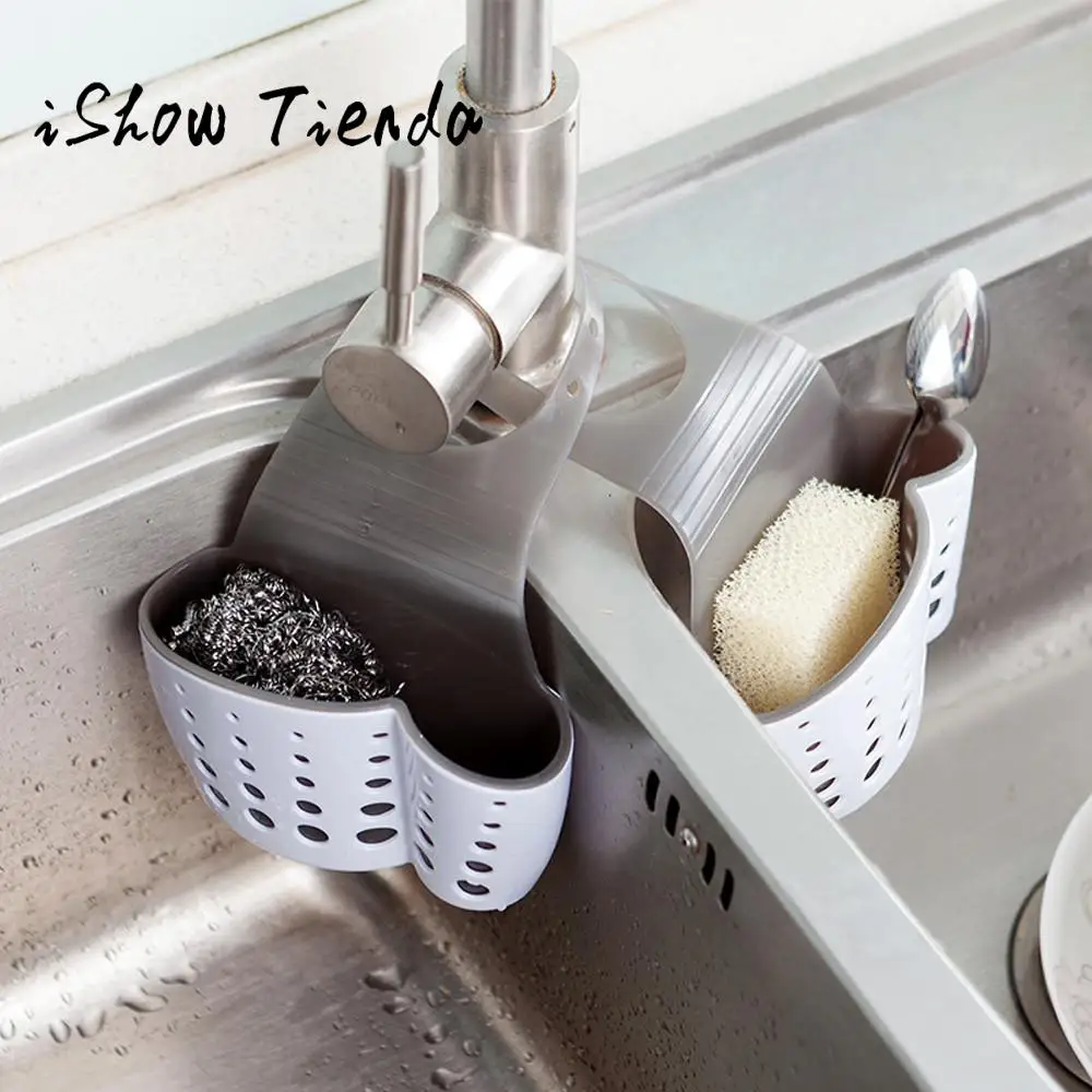 Buy Useful Suction Cup Sink Shelf Soap Sponge Drain Rack Kitchen Sucker Storage
