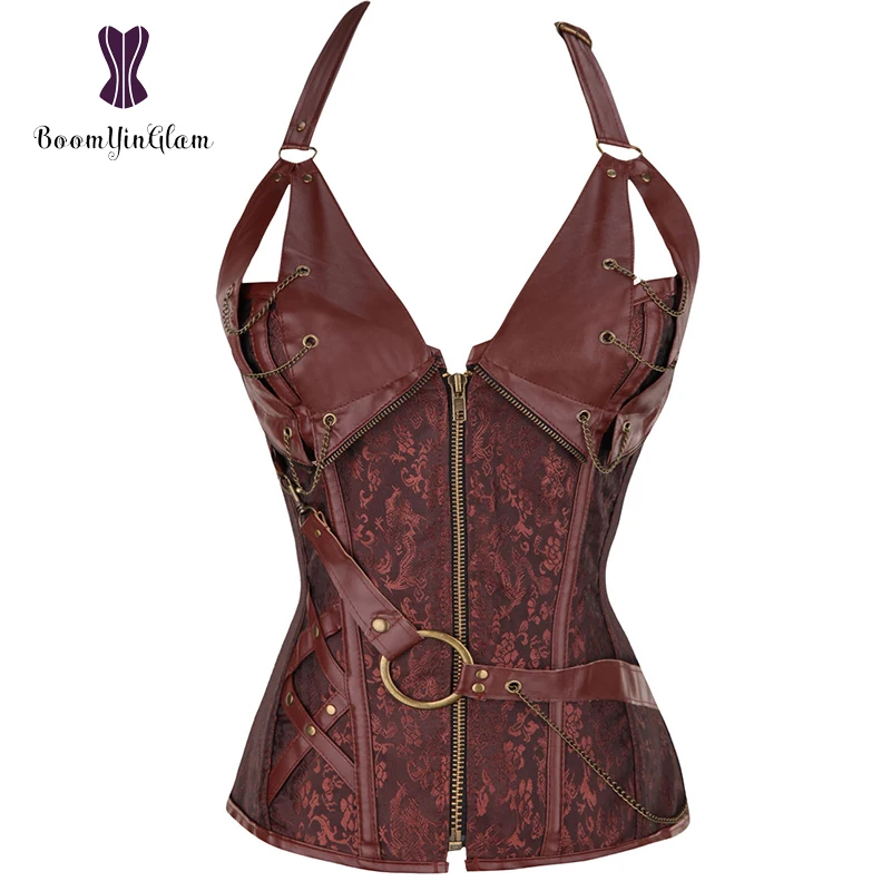 Grande Taille Zip Up Sexy Shaper Spirale Acier D Soss Steampunk Goth
