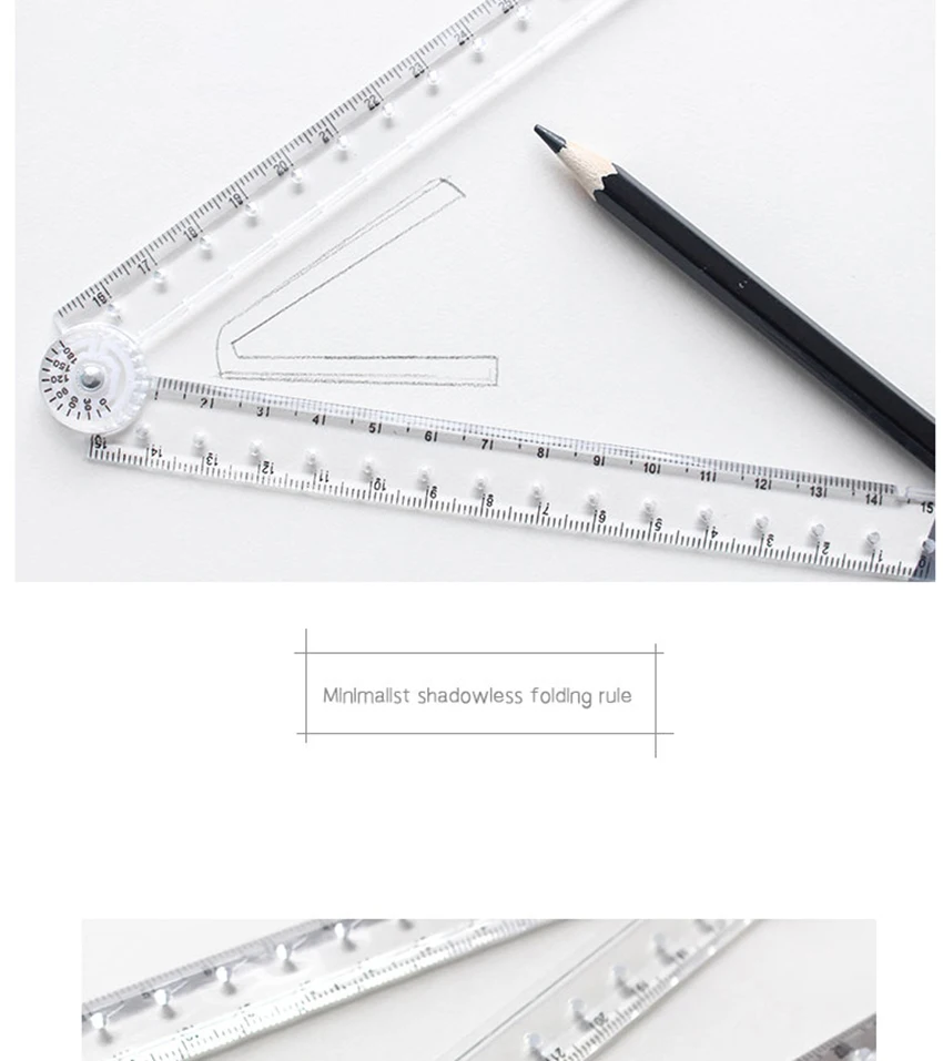 Regle - equerre,Règle pliante transparente en acrylique,30cm,outils de ...