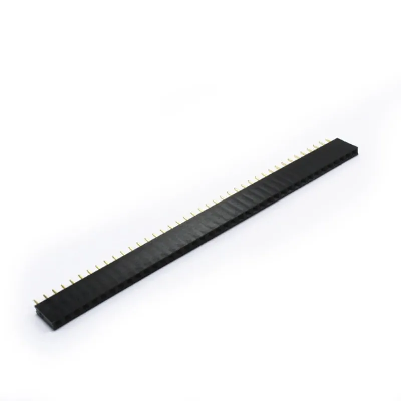 Cabezal de clavija hembra recta de una sola fila, Conector de tira de paso de 2,54 MM, 10 piezas ...