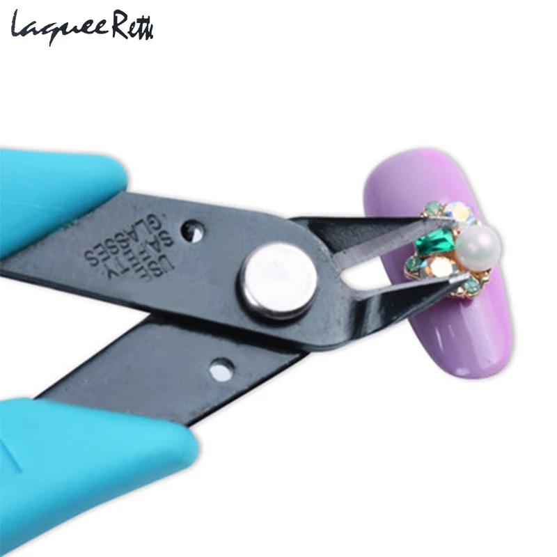 Professional Nail Rhinestones Clipper Cutter Metal Chain Scissors Plier ...