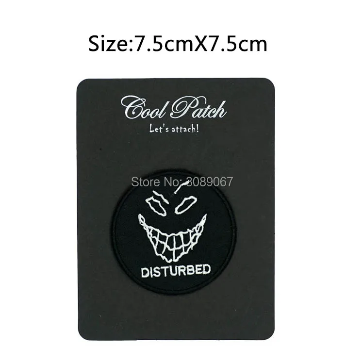Disturbed-Evil-Grin-Heavy-Metal-Music-Band-Iron-On-Sew-On-Patch-Tshirt ...