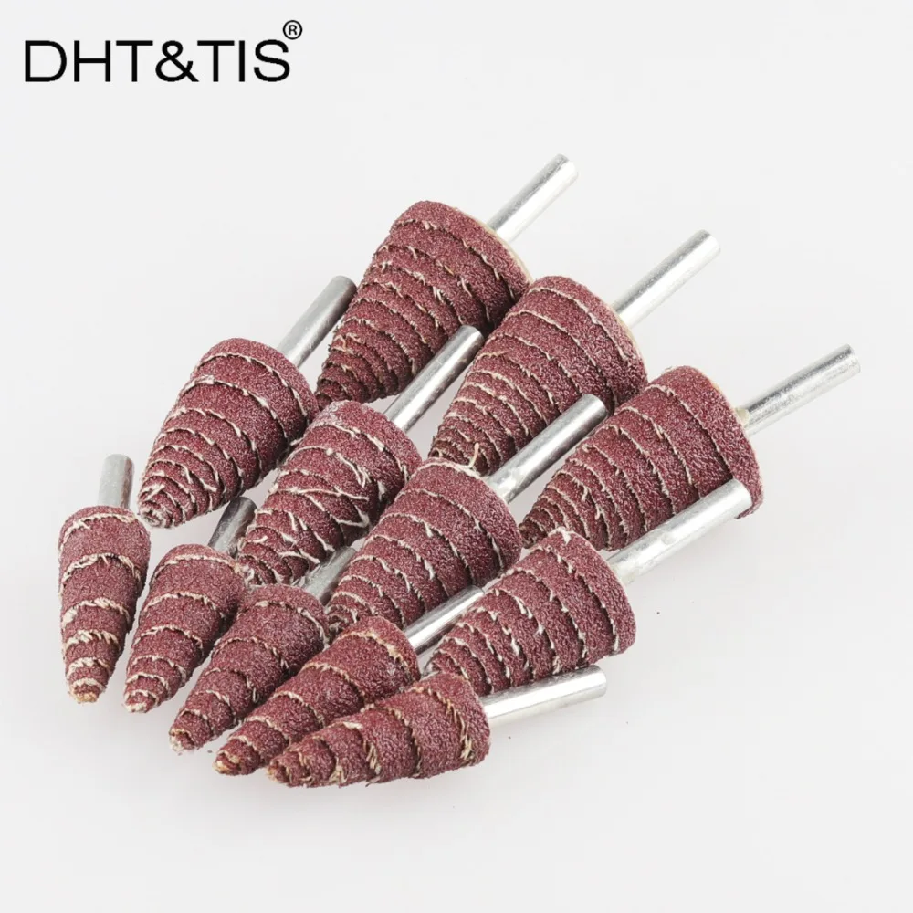 DHT & TIS 12 peças Cone Abrasivo 80 Grit Roda de Moagem Cabeça ...