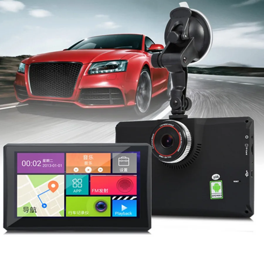 7 inch Android 4.4 Vehicle Bluetooth GPS Navigation Car DVR Camera ...