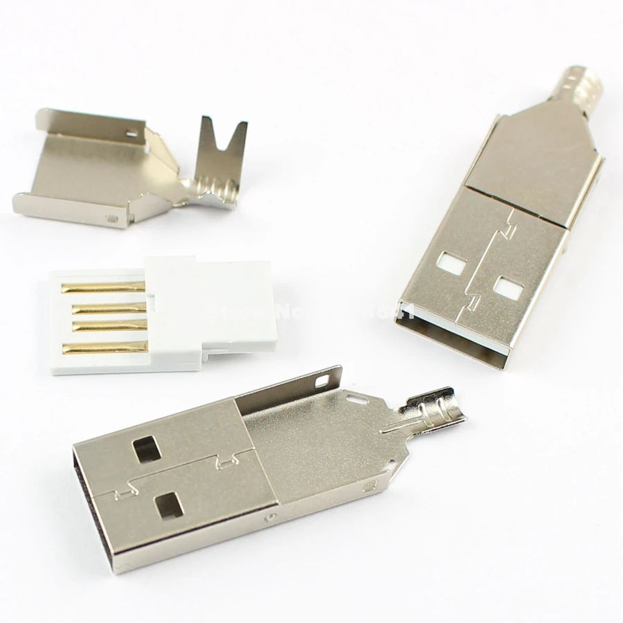 Conector de clavija USB A macho, tres tipos, para PC, DIY, 100 Uds ...