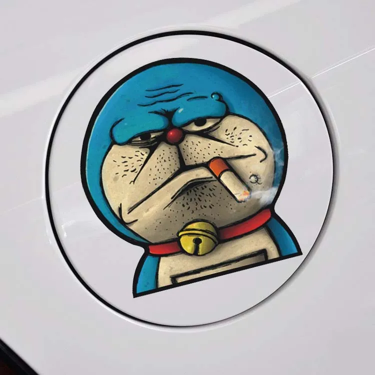 Car Stickers Doraemon Smoking Funny Cartoon Colorful Creative Decals ...