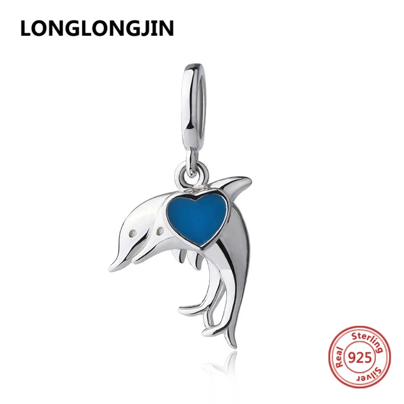 Genuine 925 Silver cute dolphin Beads pendant Fit Original Pandora ...