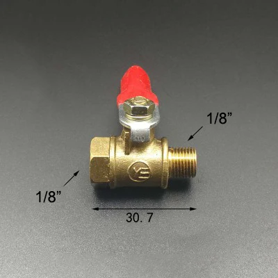 1/8" BSP Female x 1/8" BSP Male Thread Two Way Brass Ball Valve For Oil ...