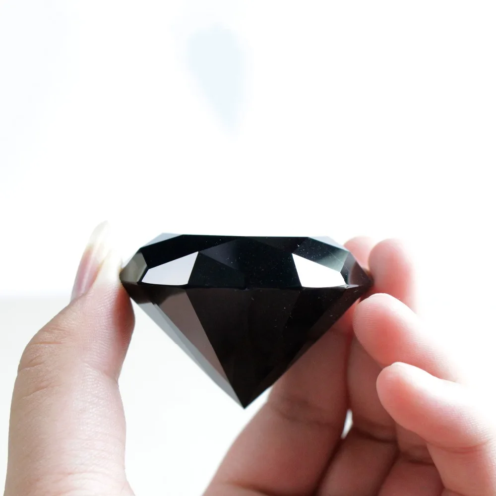 Free Shipping 6cm Nature Black Crystal Obsidian Diamond Energy Healing ...