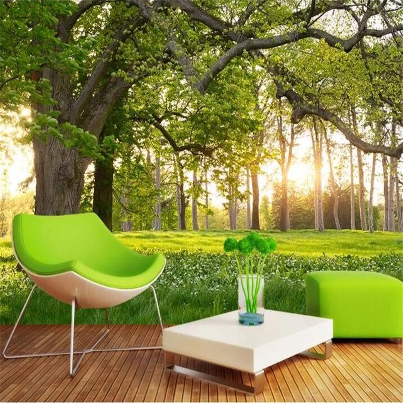 Beibehang papel de parede Custom large-scale murals forest forest park ...