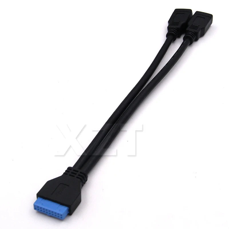 2 Ports USB 3.0 Female to Motherboard 20pin Header Male Connector Cable ...