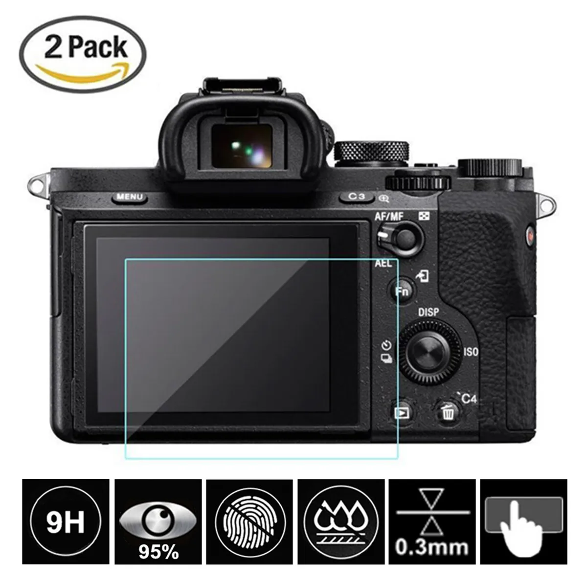 2Pcs-Tempered-Glass-Screen-Protector-for-Sony-Alpha-A6300-A6000-A5000 ...