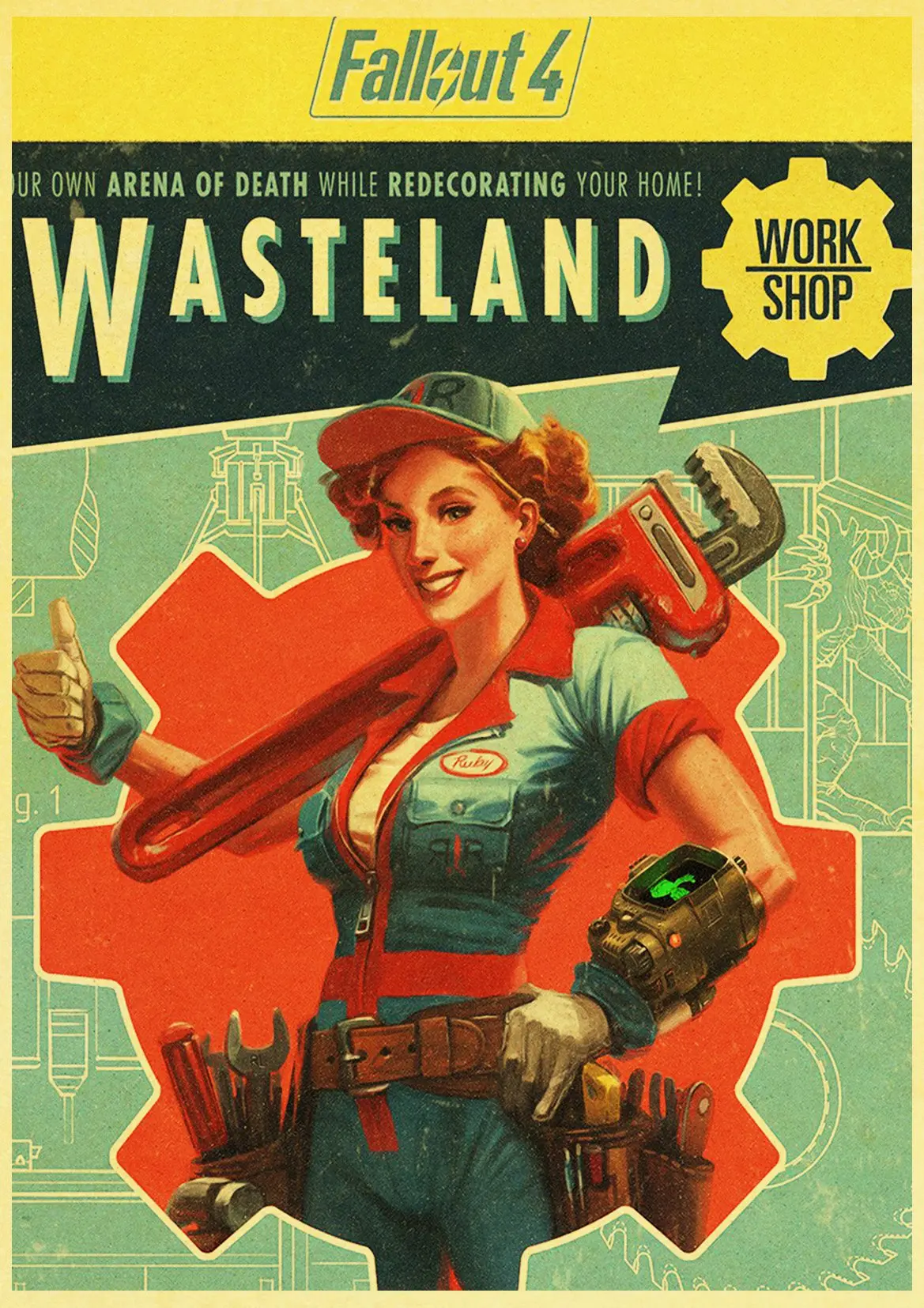 Fallout 4 5 Game Poster Vintage Paper Poster Wall Painting Wall ...