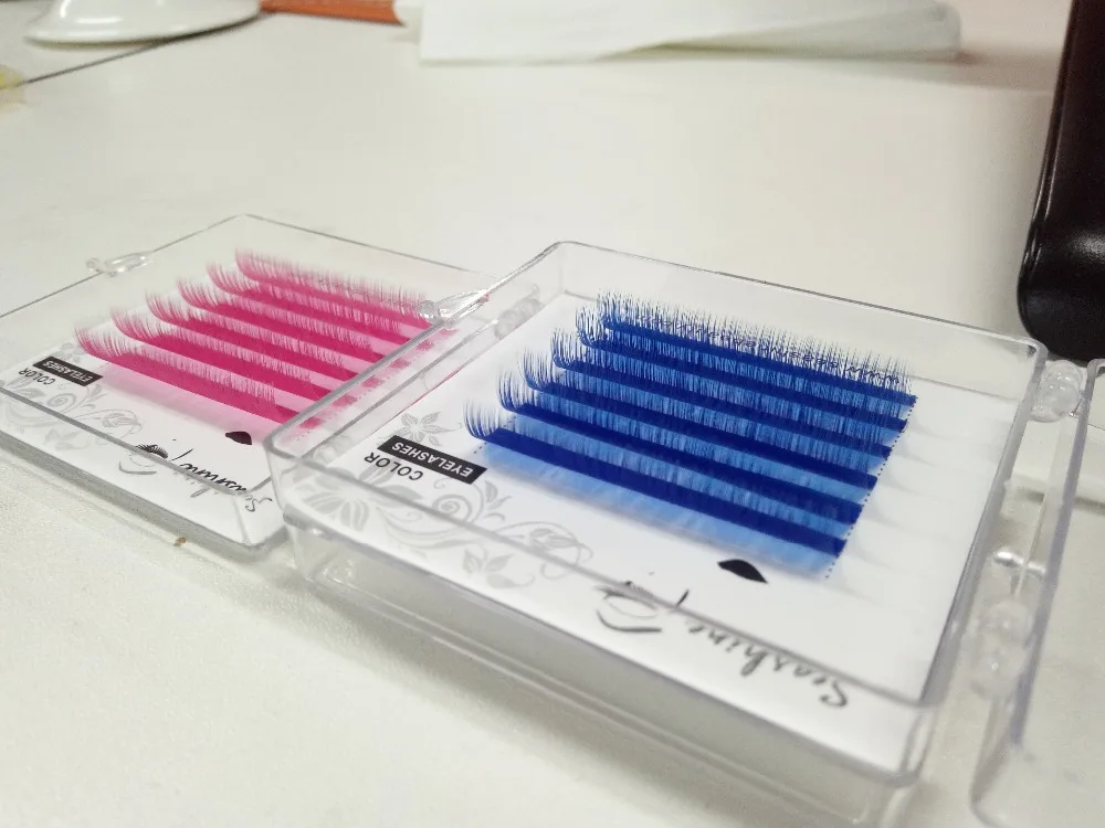 Blue false eyelash blue eyelashes colorful individual eyelash ...