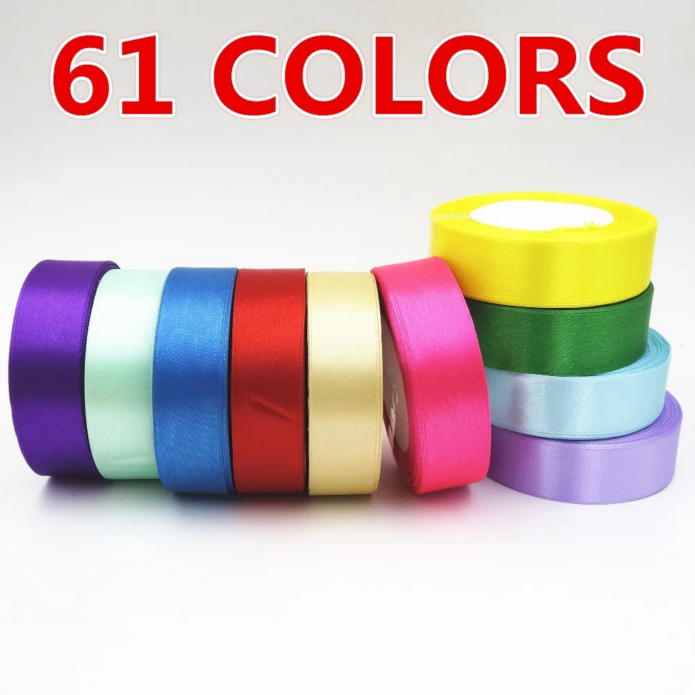 10pcs 250yards 1inch 2.5cm Single Face Satin Ribbon Multi-color ...