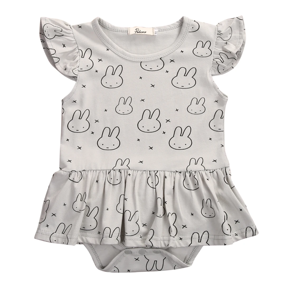 Infant Baby Girl Boy Clothes Cute Bunny Ruffles Romper Jumpsuit ...