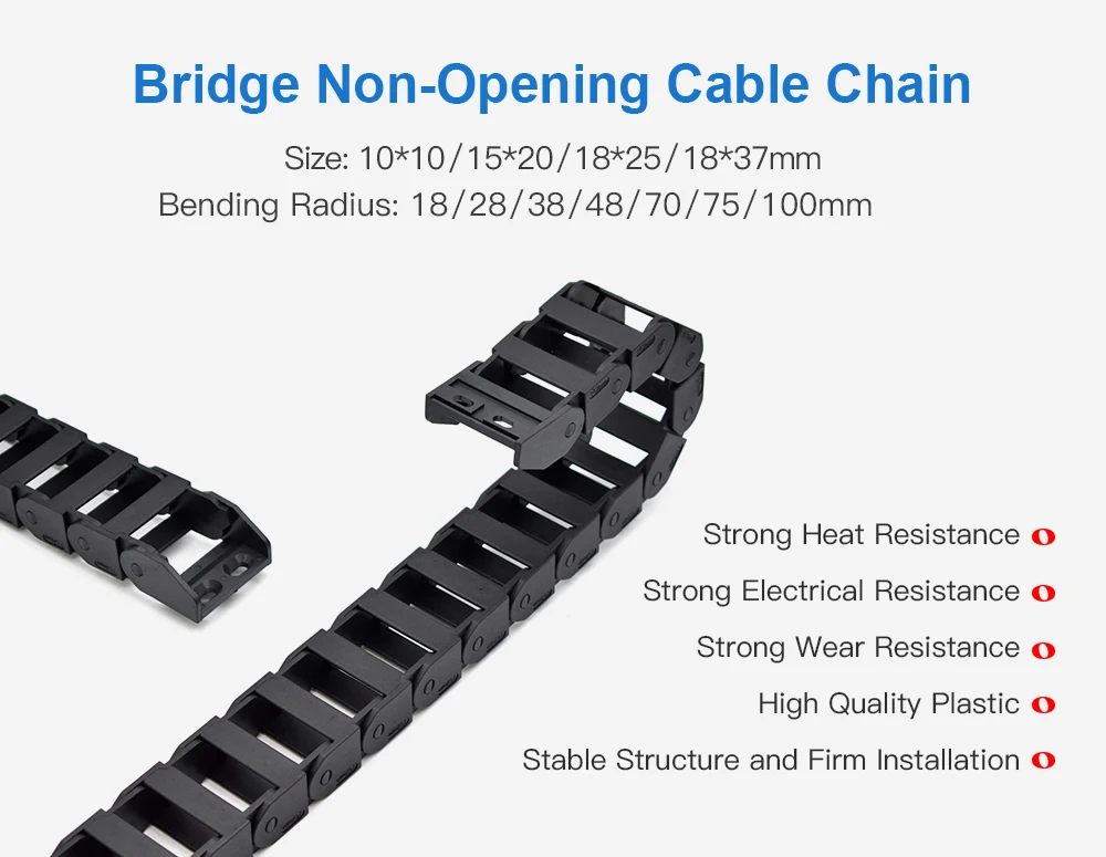 1Meter Cable Chain 18x25 18x37 15x30 15x20mm Bridge Type Non-Opening ...