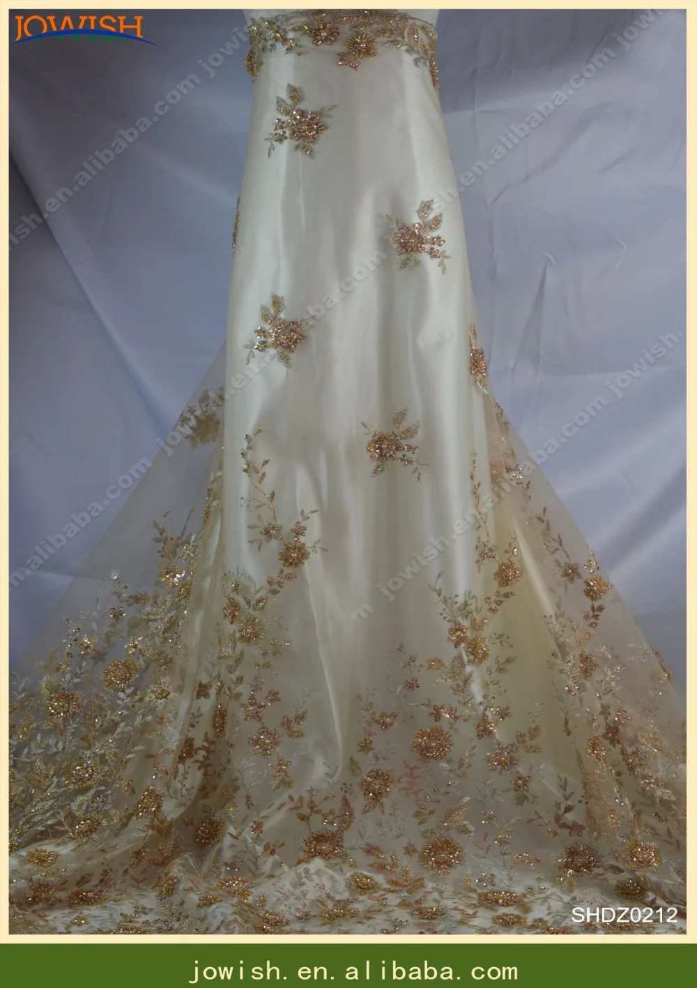 Tela de encaje para vestido de boda Aqua Silver Gold, cuentas de tul 3D ...