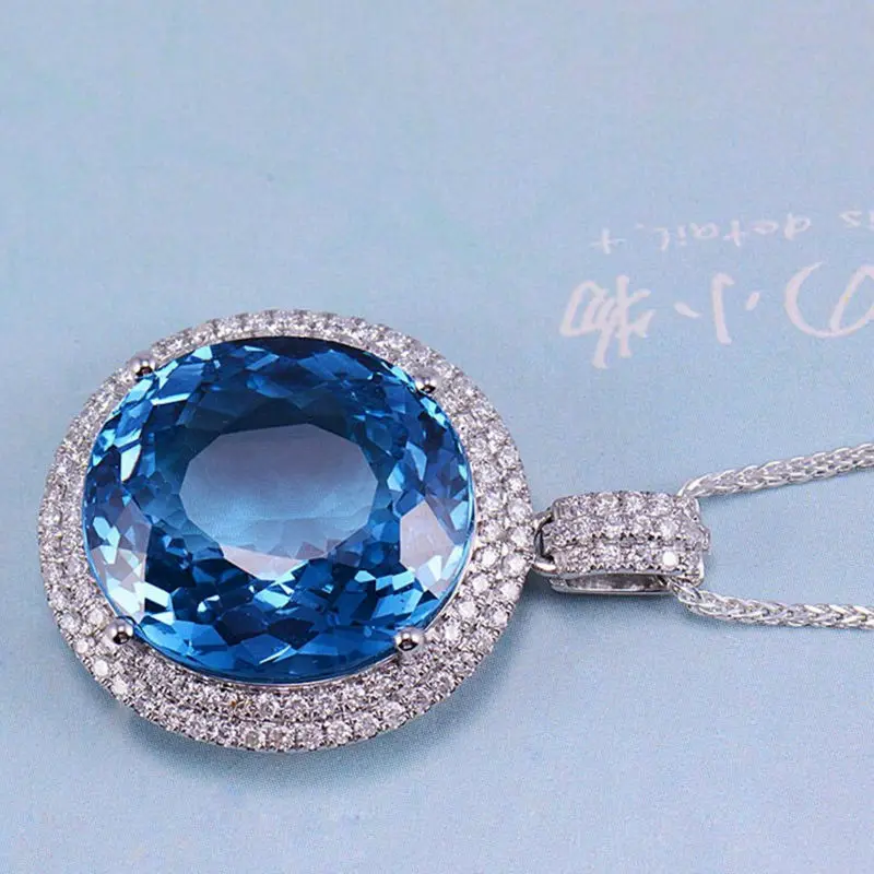 LOVERJEWELRY подвеска с драгоценным камнем топаз для женщин овальная ...