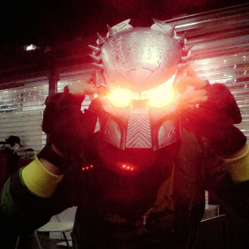 Party-Supplies-halloween-mask-Homemade-Predator-DJ-mask-LED-Glasses-for ...