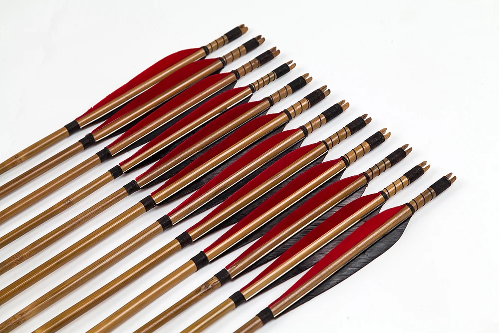 6PCS/12PCS/24PCS Chinese traditional handmade Bamboo Arrows 28INCH ...