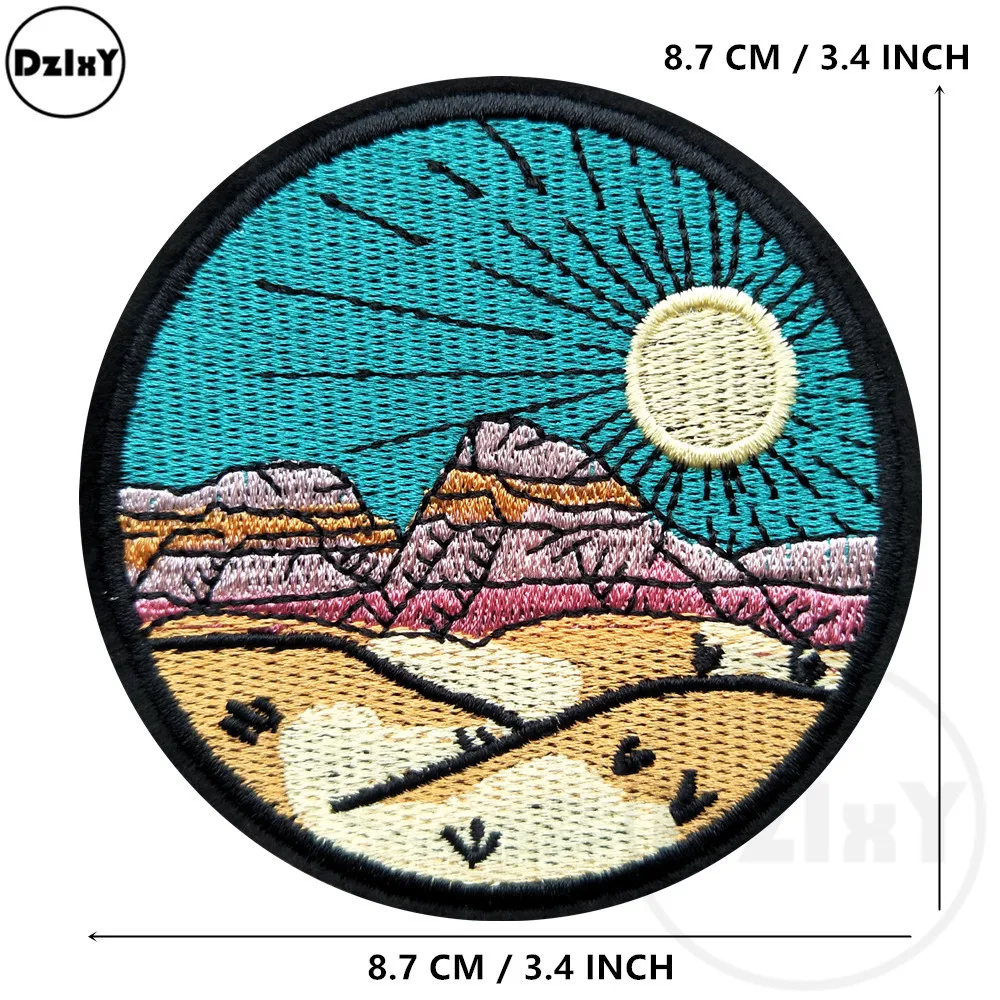 (46 Styles can Choose) 1 PCS Embroidered Circle Patches for Clothing ...