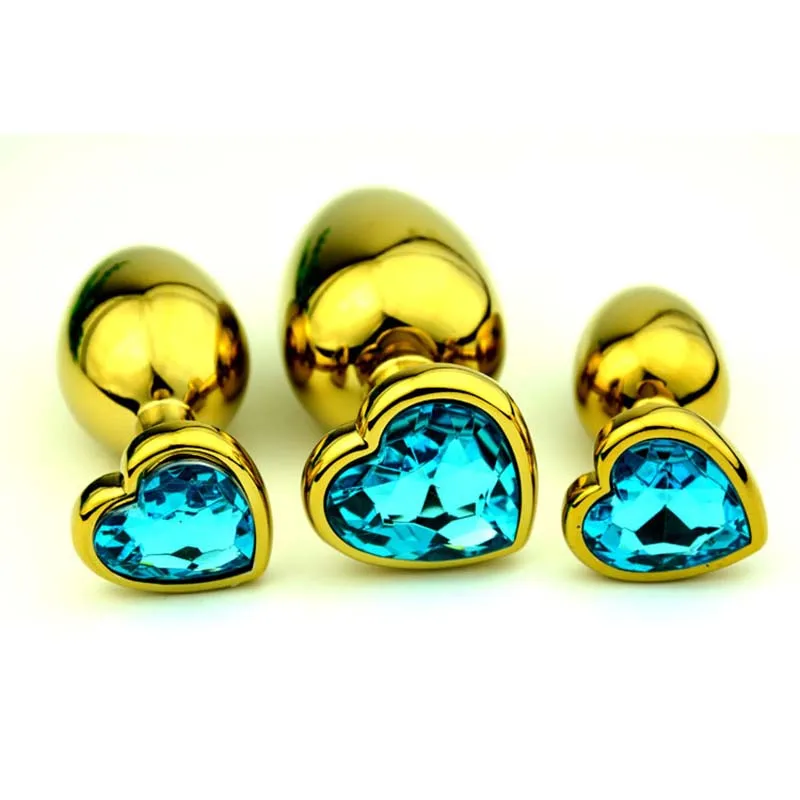 Metal Small Size Heart Shaped Anal Plug Butt Plug Unisex Plated Jewelry