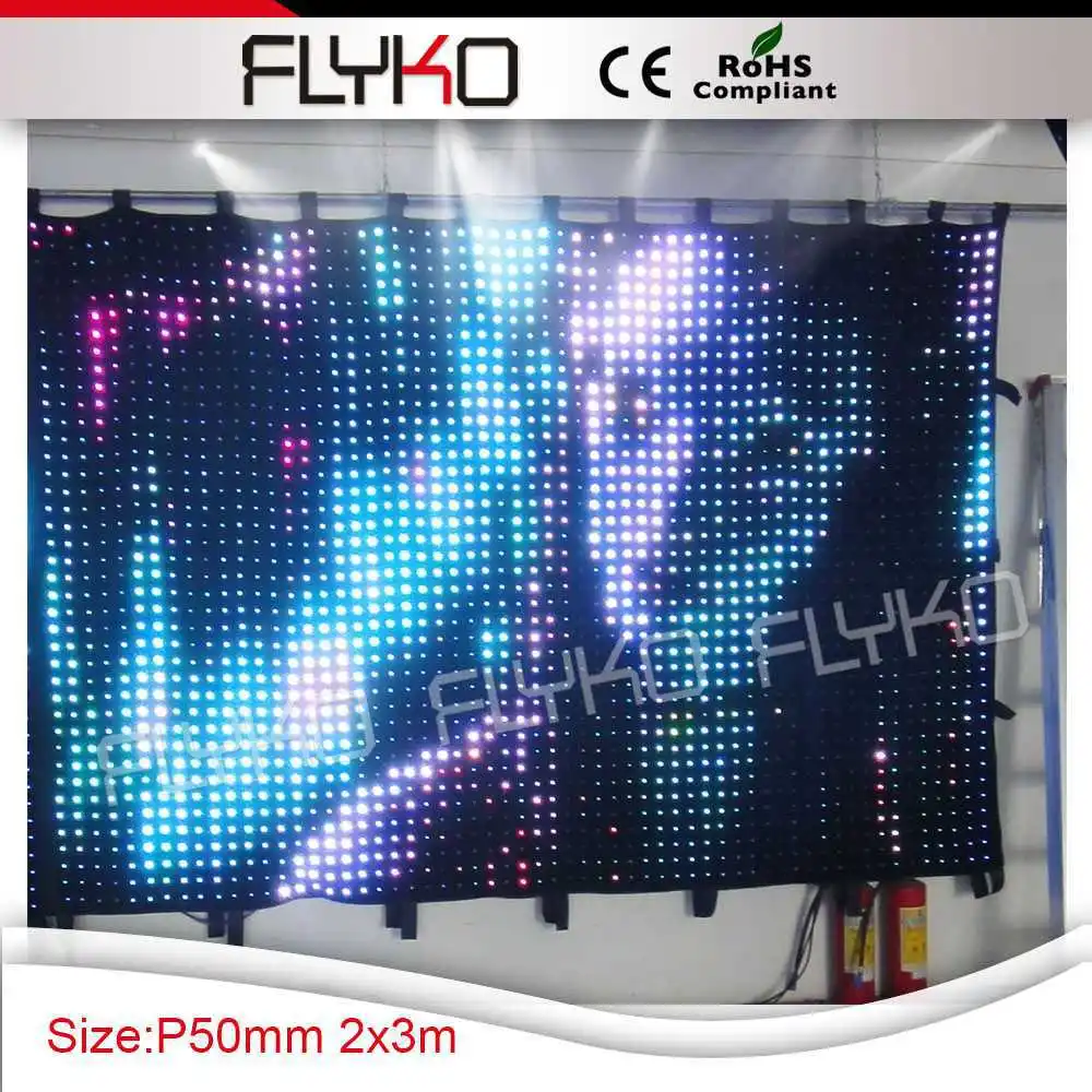 Free shipping p50 programmable led signs full color led video curtain ...