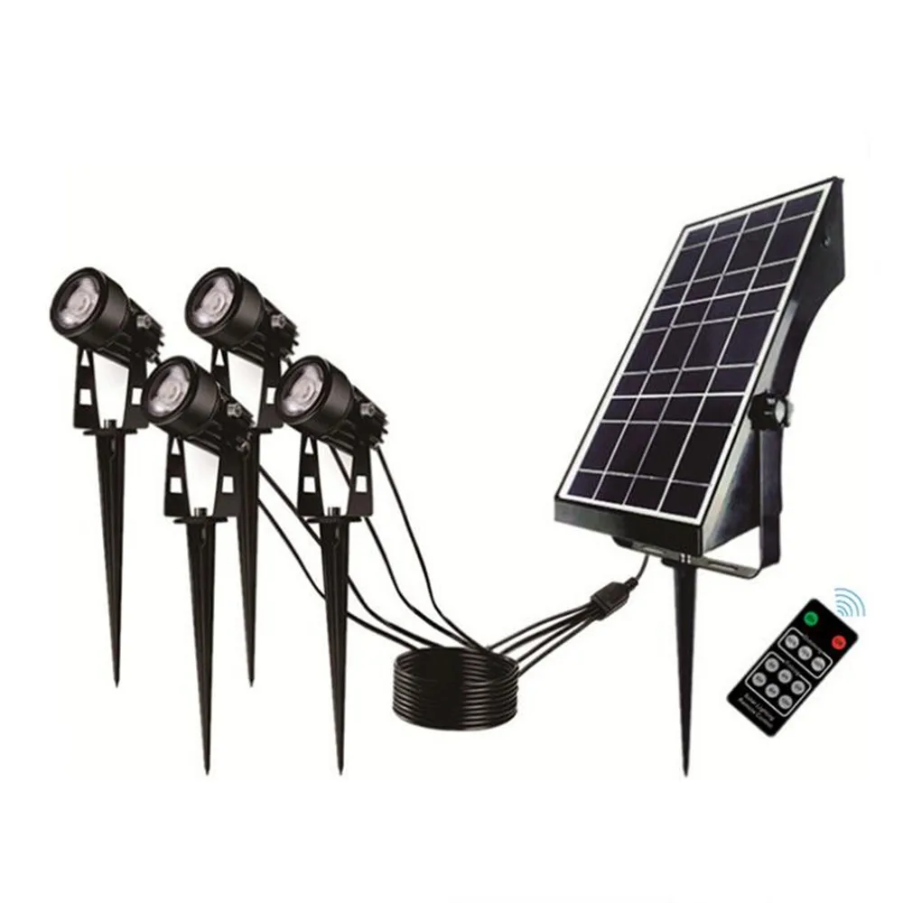 4 In1 Solar Lawn Light Remote Control Timing Dimming Led Spotlight ...