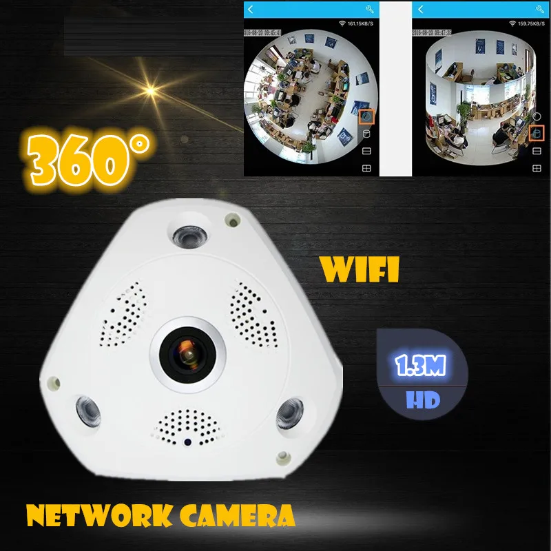 New WIFI IP Camera 360 Fisheye Panoramic Dome Camera 1.3MP 960P CCTV ...