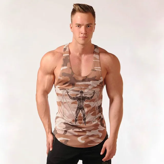 Camouflage Sleeveless Men’s Gym Bodybuilding Tank Top - Men's Fitness ...