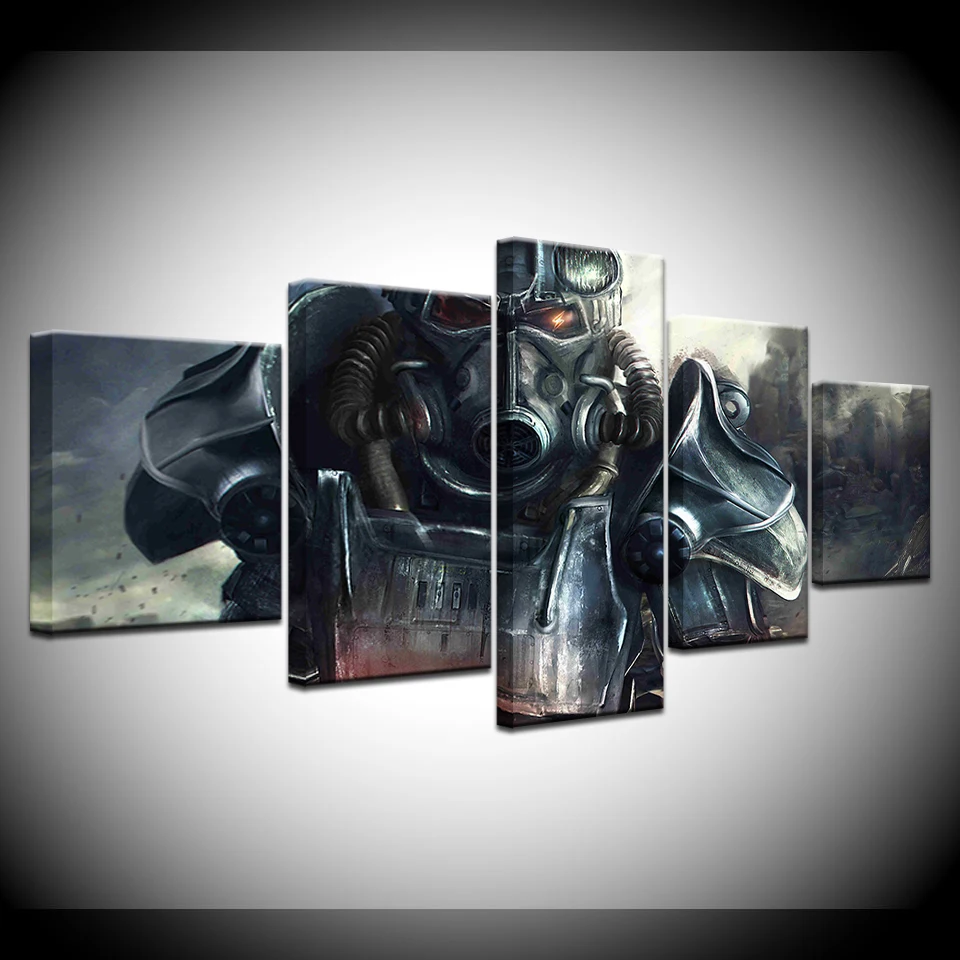 Canvas Painting Fallout 4 5 Pieces Wall Art Painting Modular Wallpapers ...