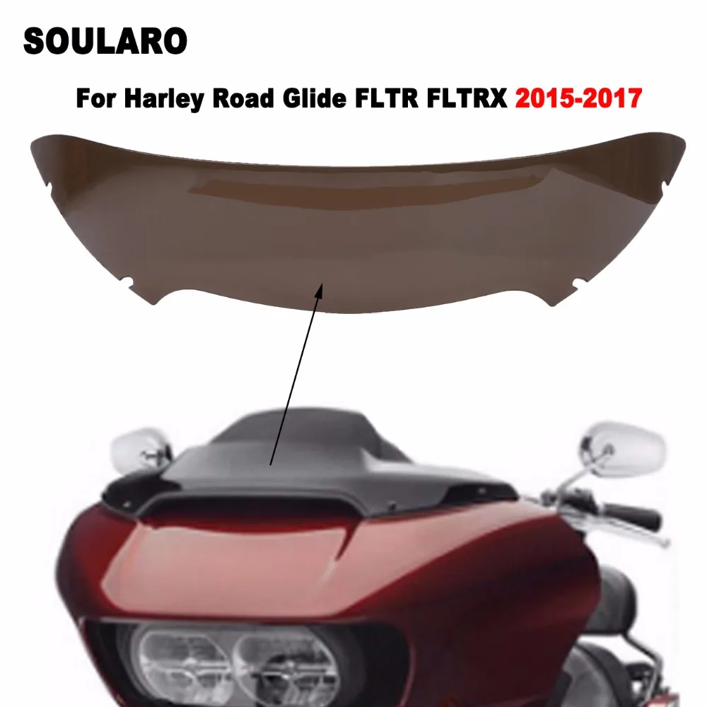 SOULARO Motorcycle Accessories Smoked Dark 4.5" Windshield Fits for ...