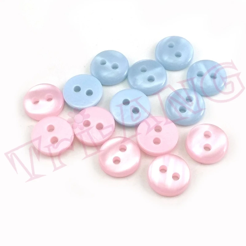 100pcs/lot, 8.5mm Fresh Pink Powderblue Sweet Little Resin Buttons for ...