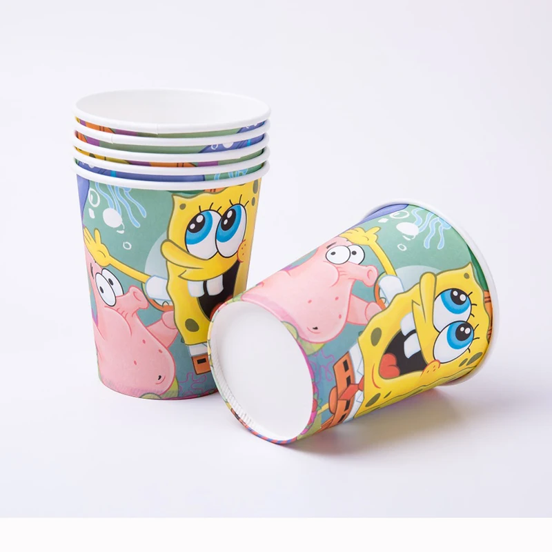 SpongeBob SquarePants Party Disposable Tableware Cup Plate Hat Baby ...