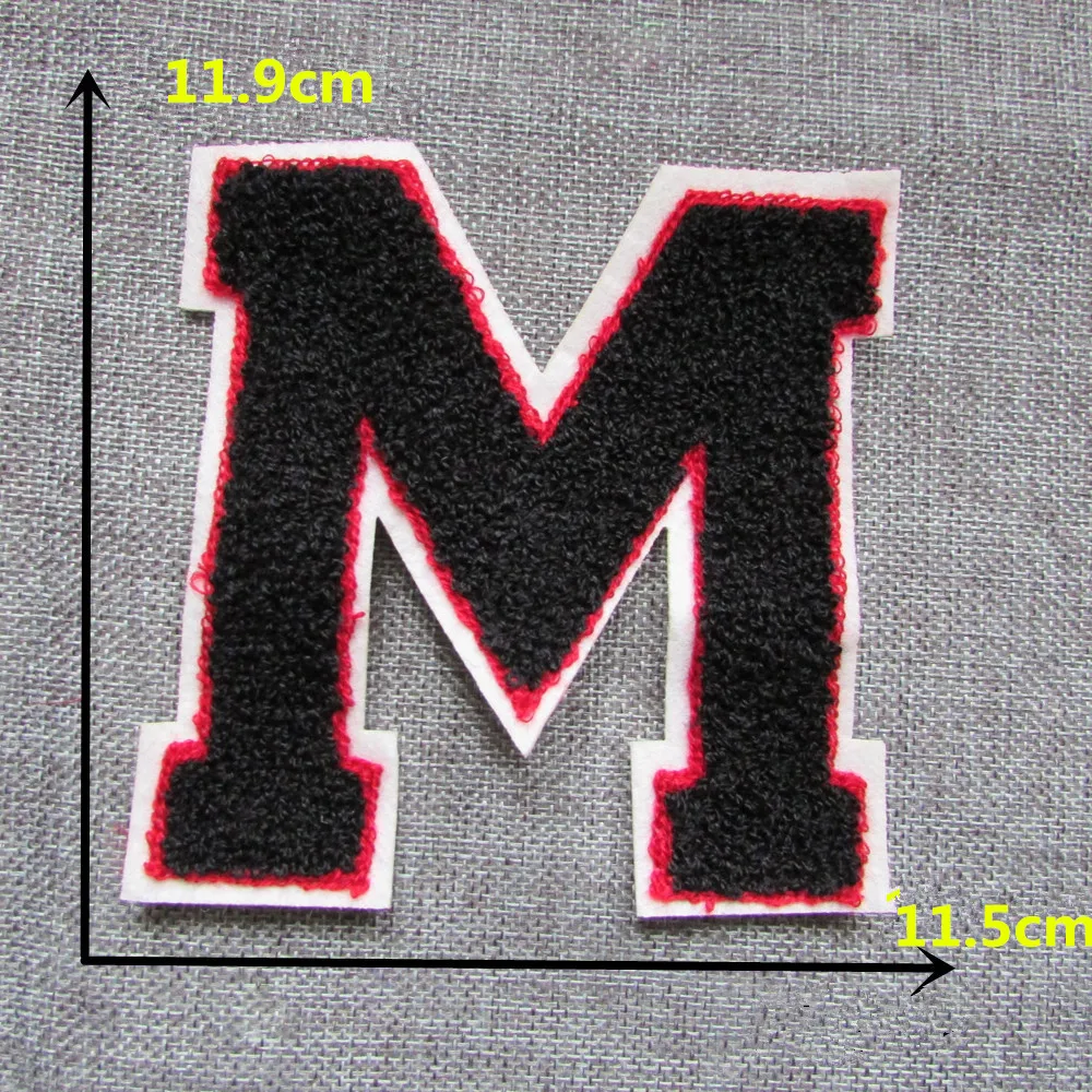 high quality cartoon black M patches applique embroidery patches DIY ...