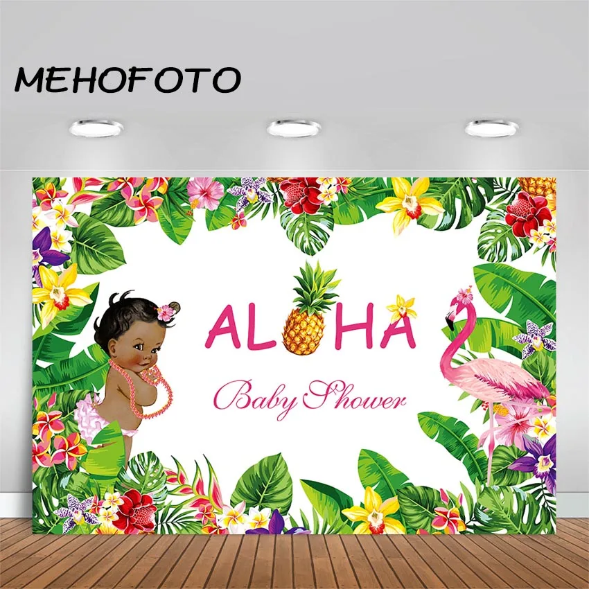 Aloha Baby Shower Photo Background Hawaiian Little Girl Luau Party ...